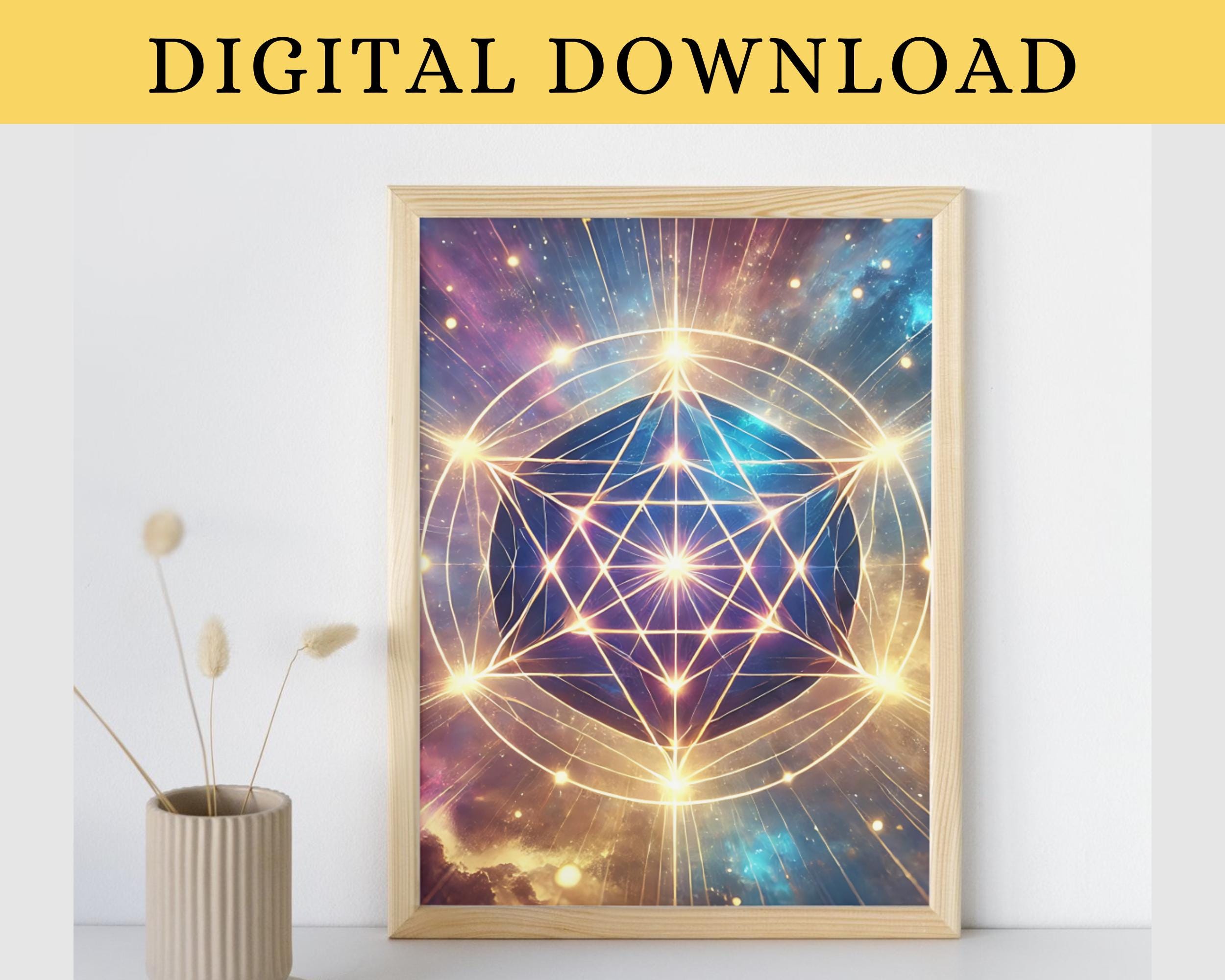 Merkaba Wall Art Sacred Geometry Printable Poster Spiritual Decor ...