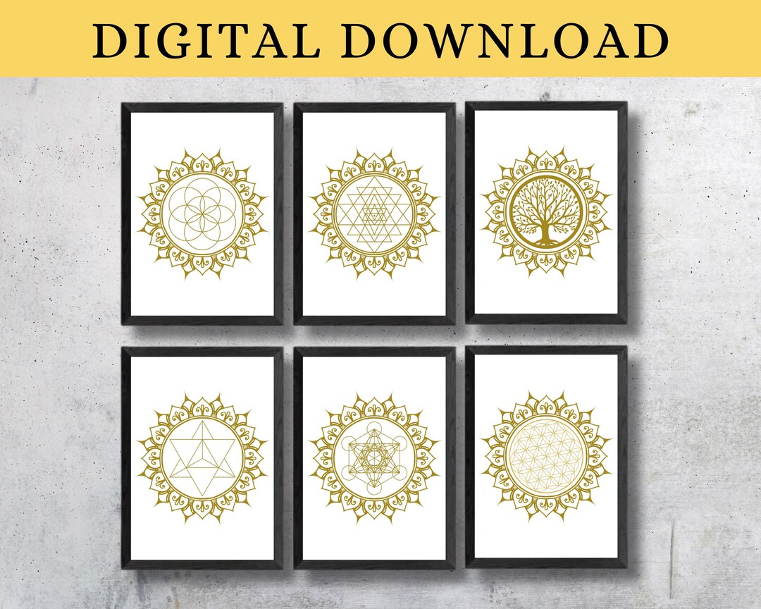 Sacred Geometry Printable Poster Spiritual Wall Decor Mandala Zen Wall ...
