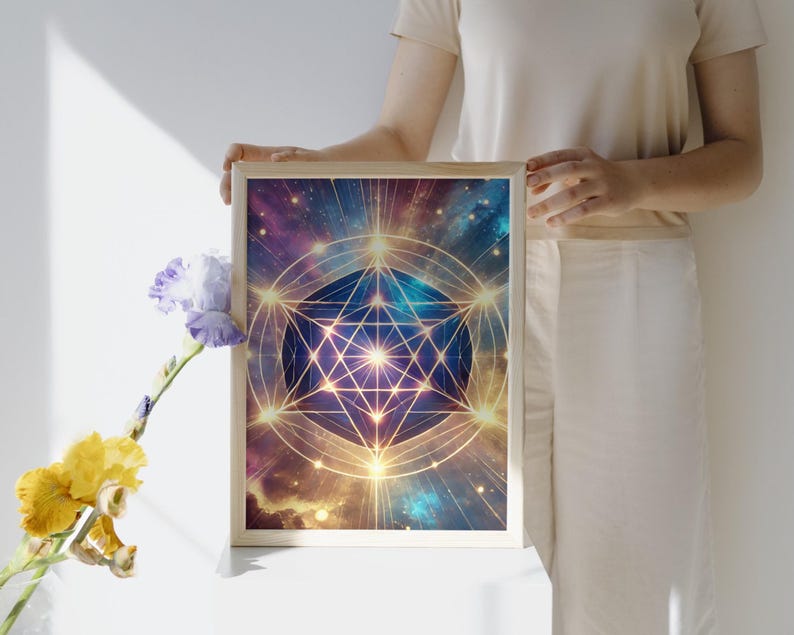 Merkaba Wall Art Sacred Geometry Printable Poster Spiritual Decor ...