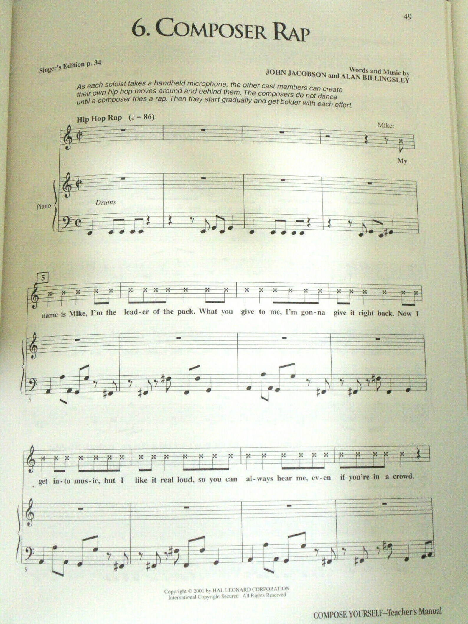 Compose Yourself A Musical for Young Voices Sheet Music Book Teachers ...