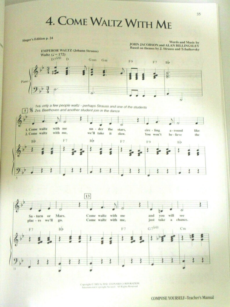 Compose Yourself A Musical for Young Voices Sheet Music Book Teachers ...