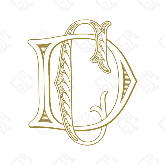 Monogram CD Monogram DC Printable Monogram Vintage | Etsy