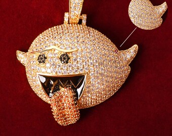 Iced Out Cartoon Pendant - Etsy