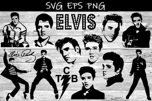 Elvis Silhouette Bundle SVG EPS PNG Digital Download File - Etsy