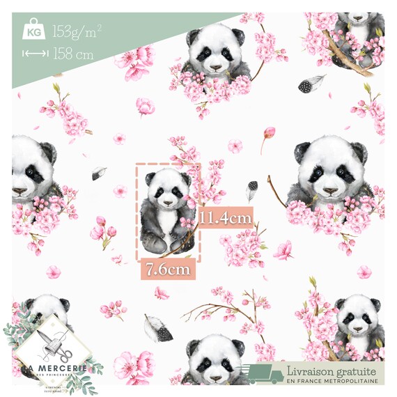 Pink Panda Fabric