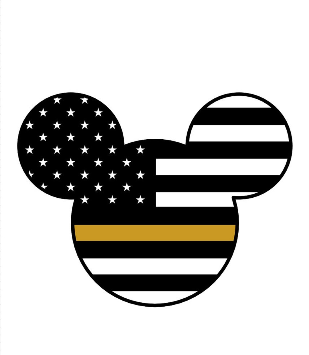 Mickey or Minnie Thin Gold Line Sticker - Etsy