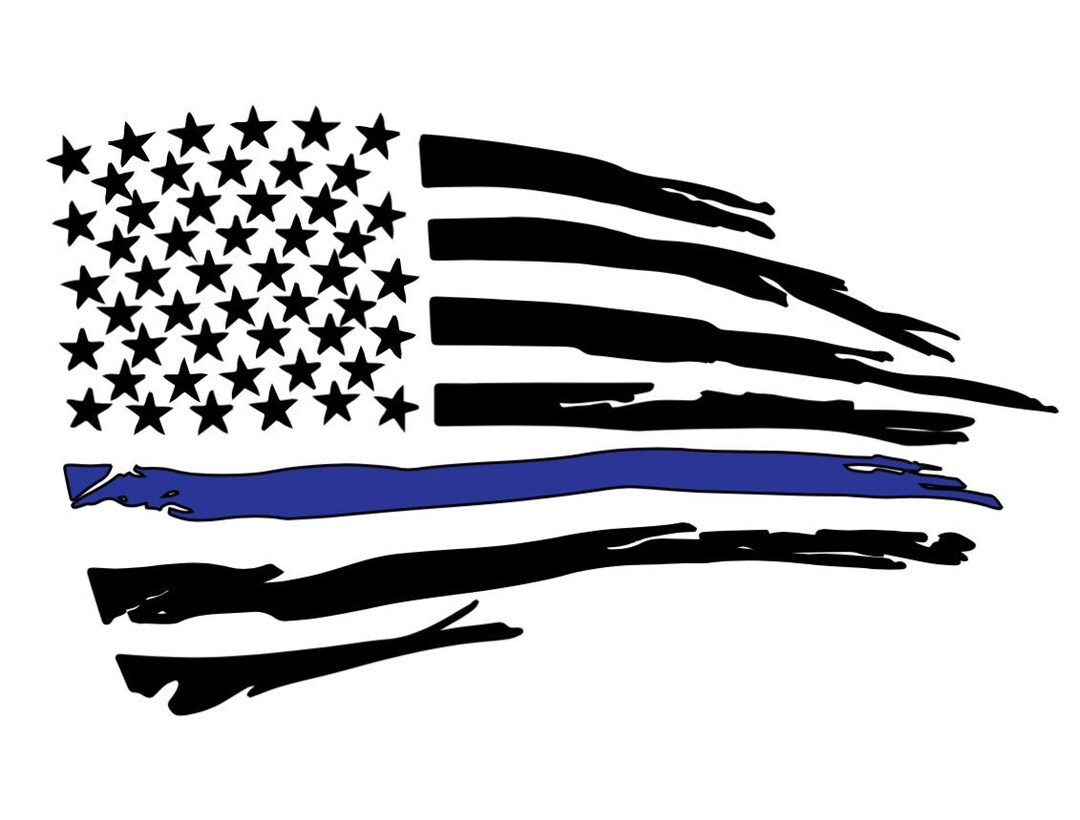 Blue Line Flag Decal - Etsy