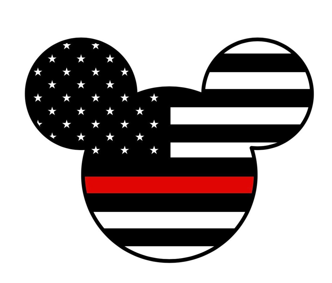 Mickey or Minnie Thin Red Line Sticker - Etsy