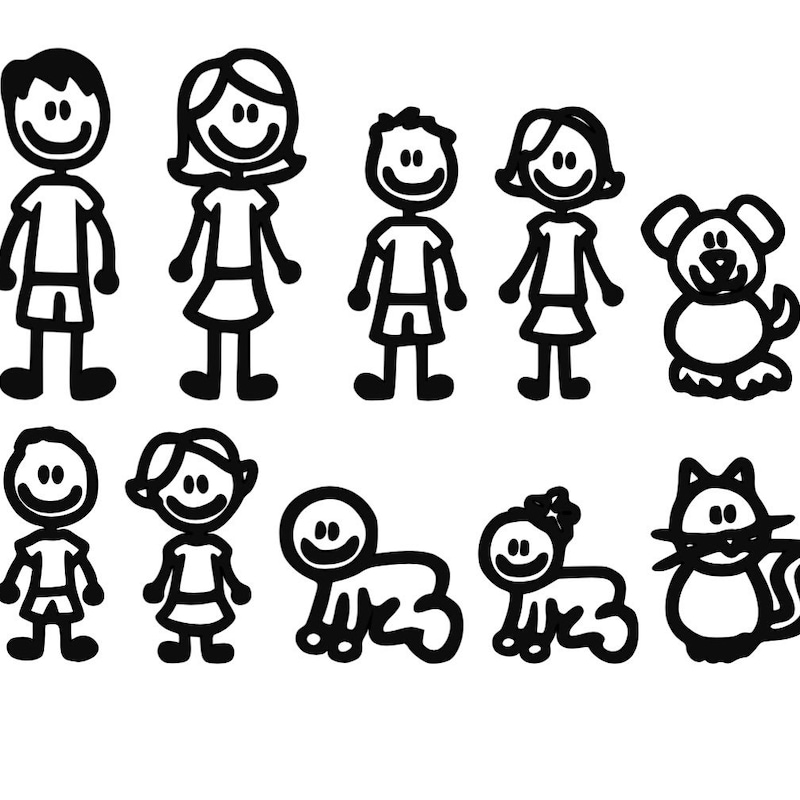 Stick Family Decal - Etsy