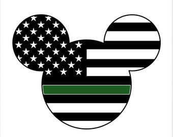 Mickey or Minnie Thin Red Line Sticker - Etsy