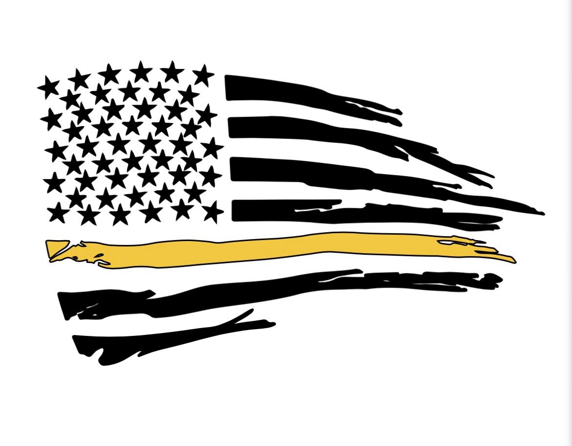 Gold Line Flag Decal | Etsy