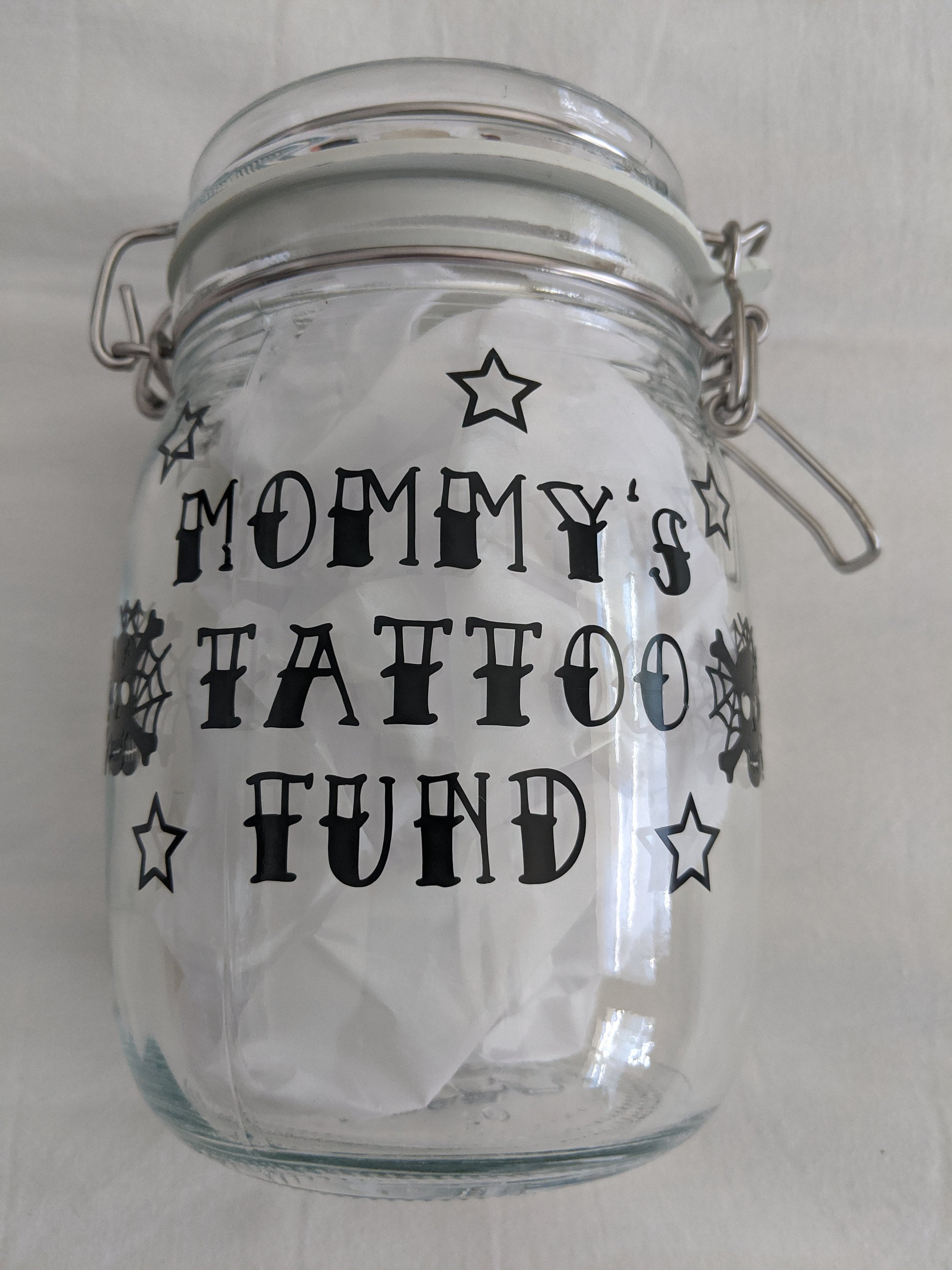 Mommy's Tattoo Fund savings jar/bank - Etsy.de