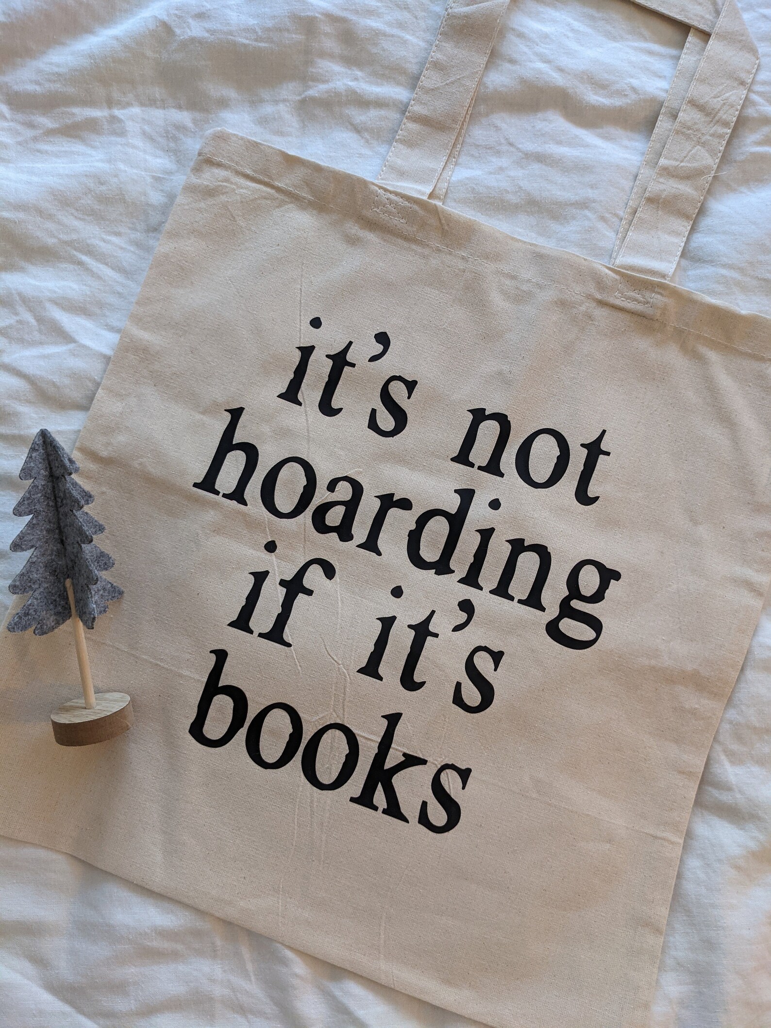 Book Lover Tote Bag: "it's Not Hoarding If It's Books" Heavy Canvas - Etsy