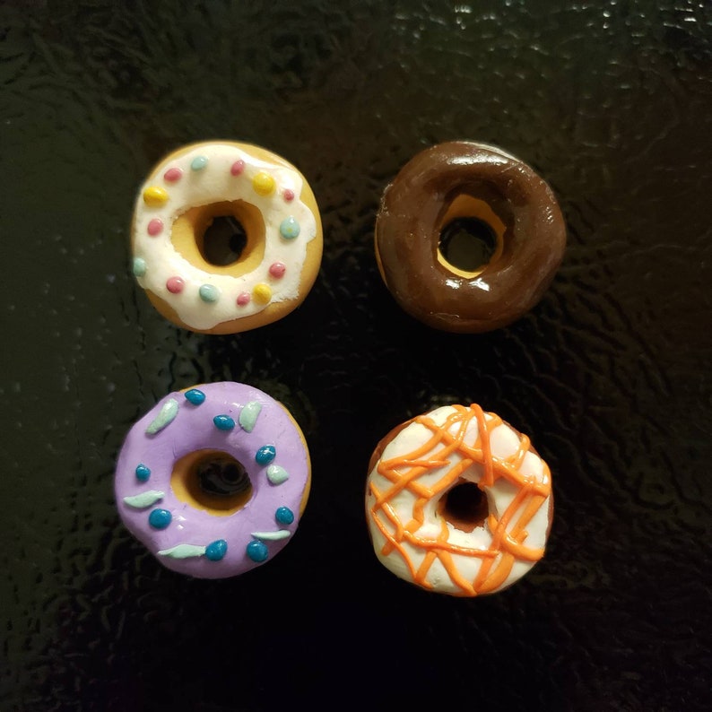 SET OF 4 Donut Doughnut Magnets Random Colors and Styles | Etsy