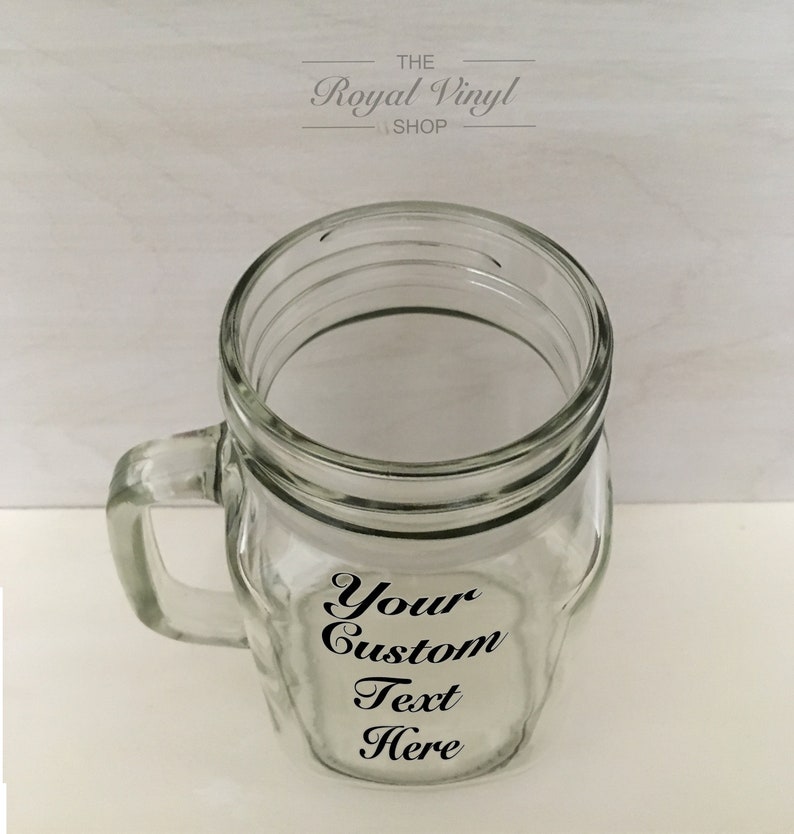 Custom Text 16oz Glass Mason Mug Jar. Personalized / - Etsy