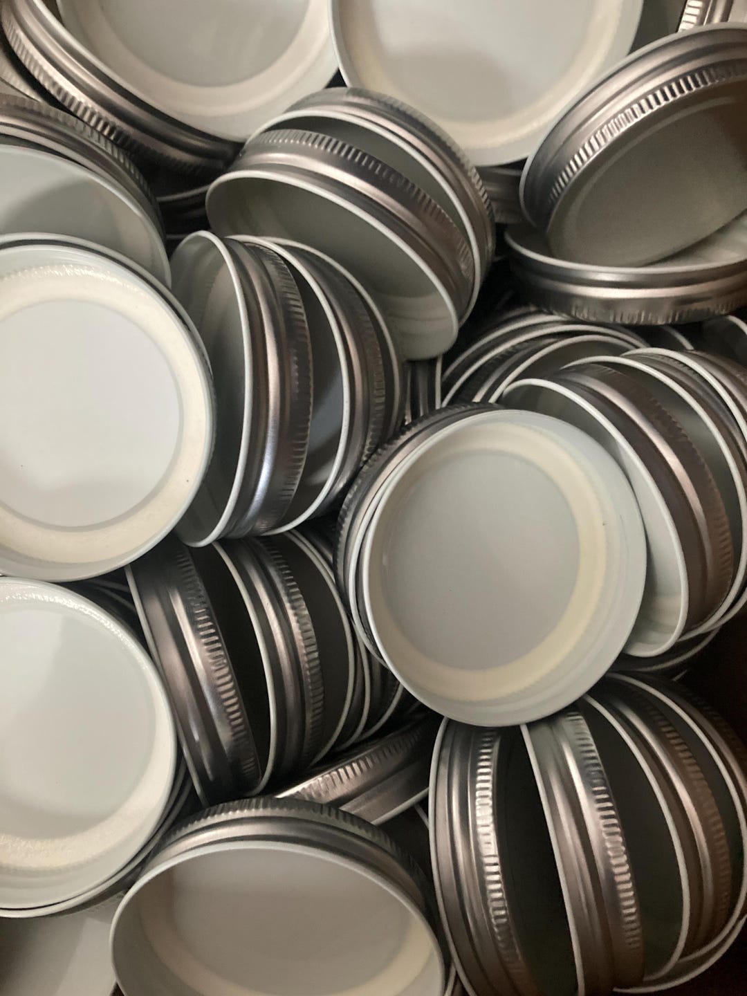 Silver Regular Mouth Sized Mason Jar One-piece Lids, Holiday Jar Covers ...