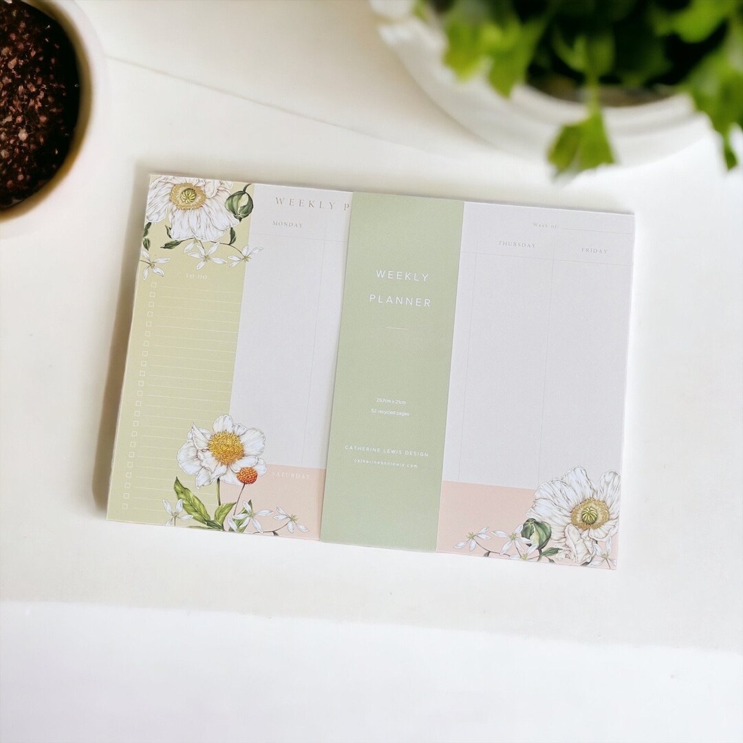 Weekly Planner | Floral Planner | to Do Planner | Home Organizer - Etsy