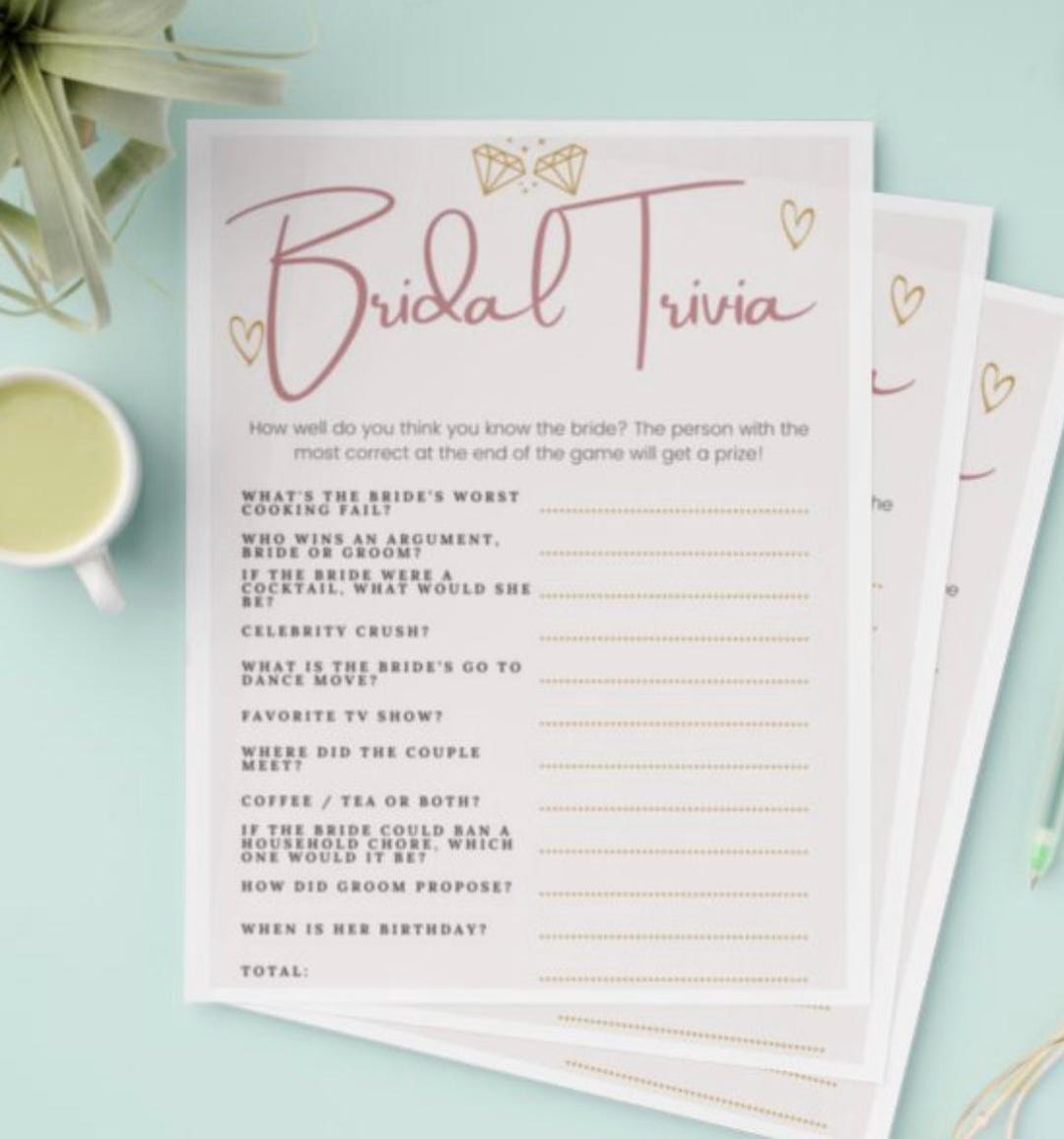 Bridal Trivia Game: Funny Wedding Shower Game (digital Download) - Etsy