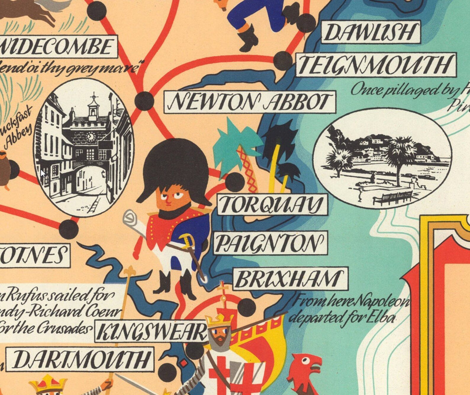 Old Historic Map of Devon Vintage Cartography Wallart | Etsy