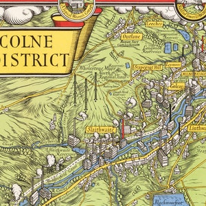 A Vintage Map of the Colne Valley Cloth District Print/poster ...