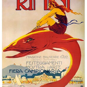 Vintage Travel Poster Rimini Emilia-romagna Spain Art - Etsy