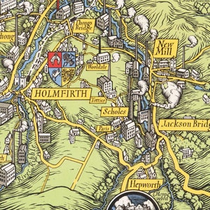 A Vintage Map of the Colne Valley Cloth District Print/poster ...