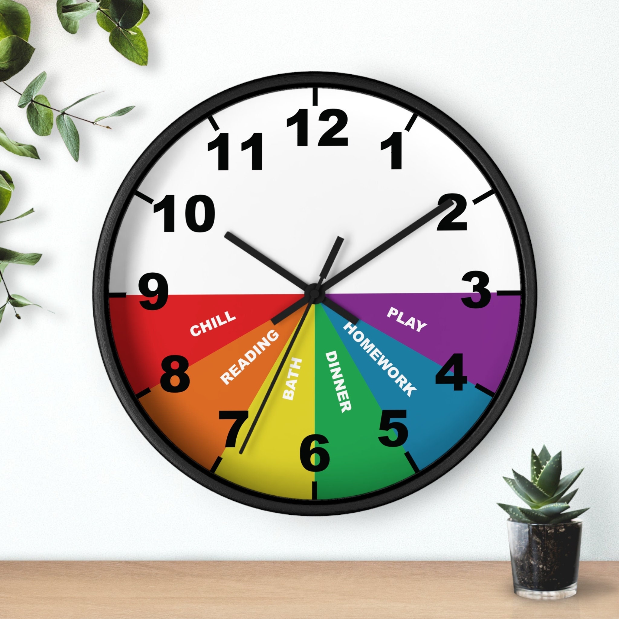 Customizable Daily Schedule Clock for Children, Kid's After School Clock, Daily Routine Hourly ...