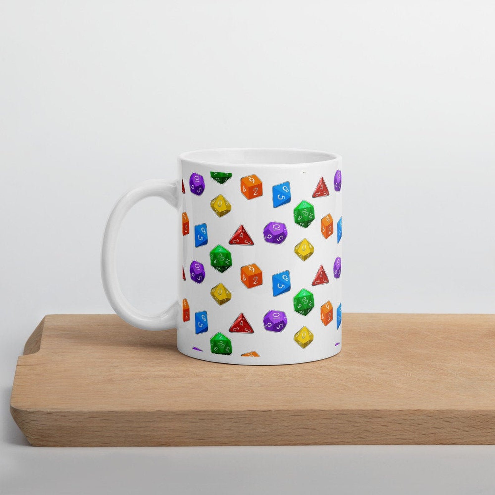 Dungeons & Dragons Coffee Mug, Dnd Rainbow Dice Tea Cup, Gift for DM ...