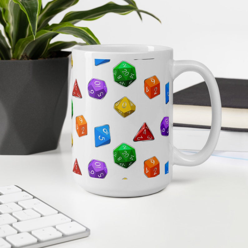 Dungeons & Dragons Coffee Mug Dnd Rainbow Dice Tea Cup Gift - Etsy