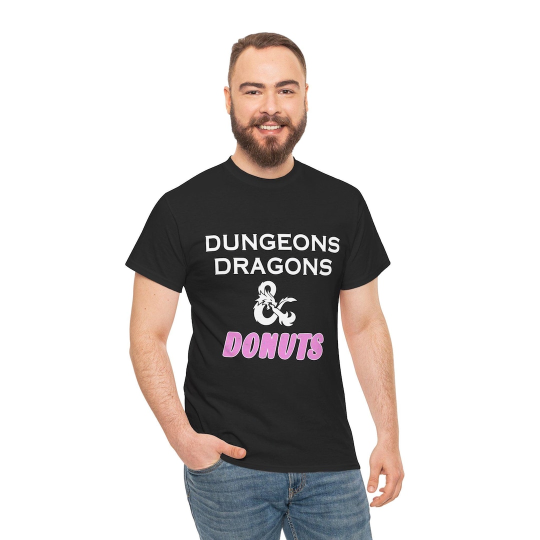Dungeons Dragons & Donuts Tee | Dnd Dungeon Master Funny Nerd T-shirt ...
