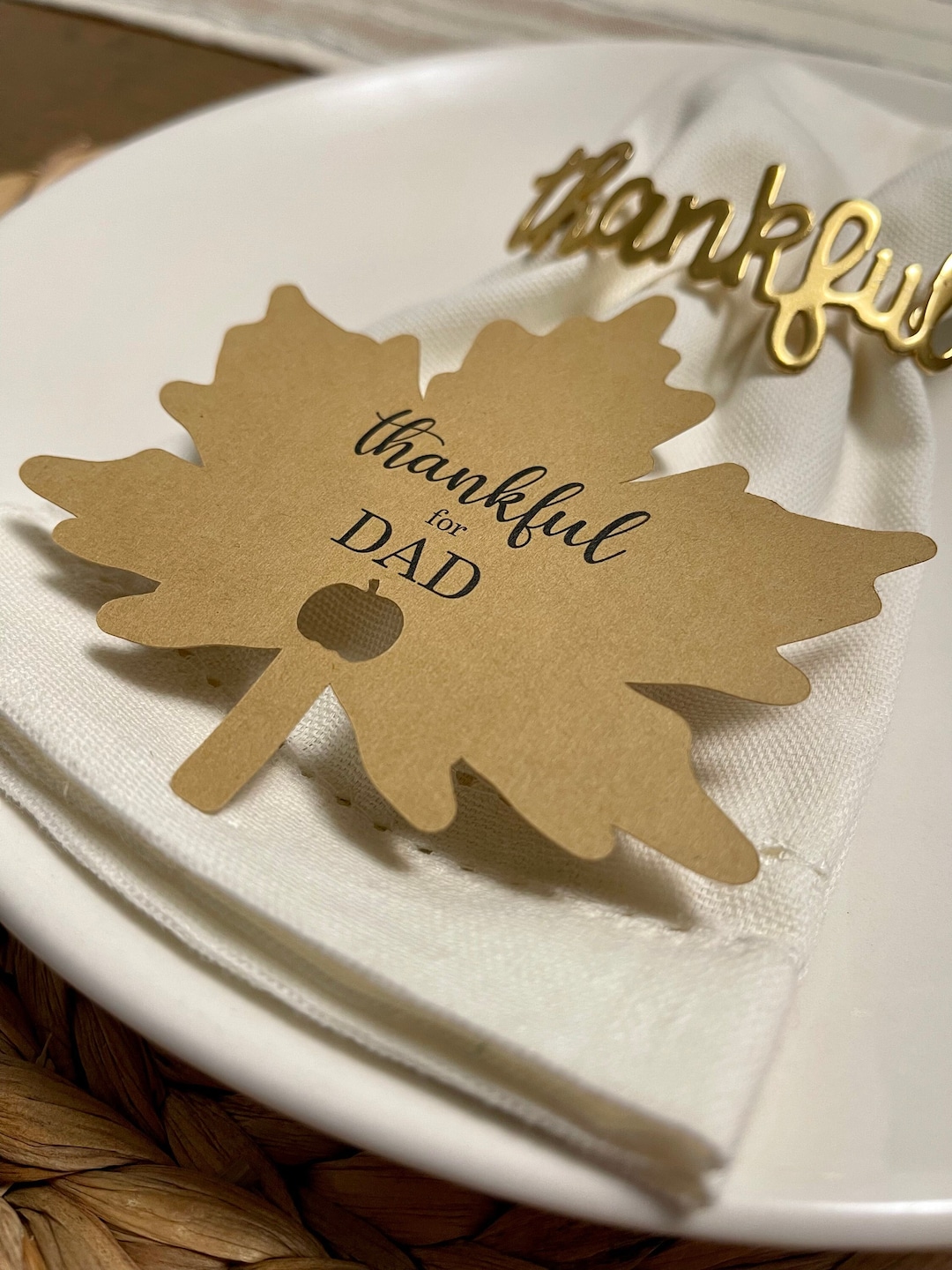 Thanksgiving Place Cards Name Tags Kraft Maple Leaf Name - Etsy