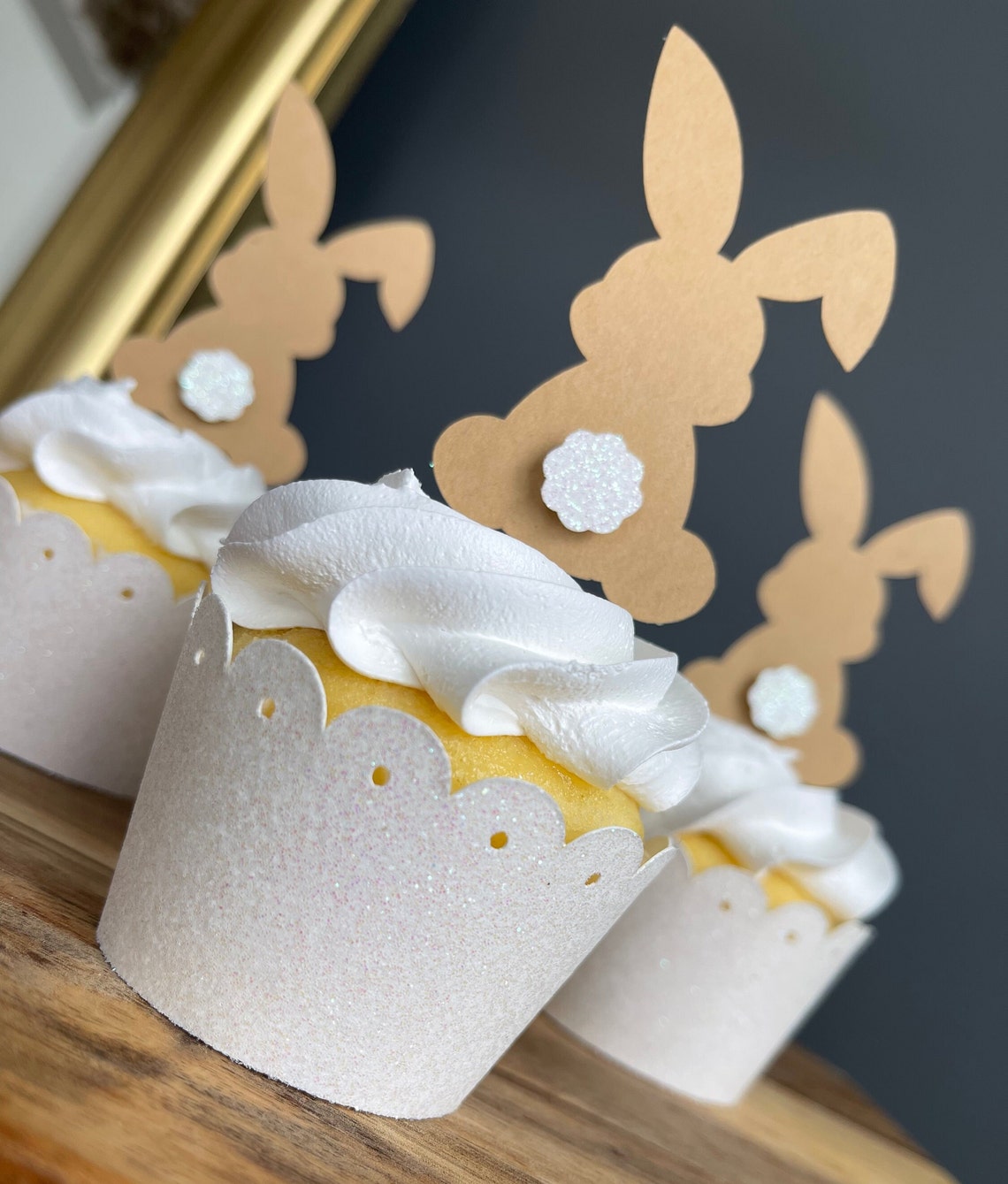 Easter Bunny Cupcake Toppers Neutral Easter Cupcake Toppers - Etsy