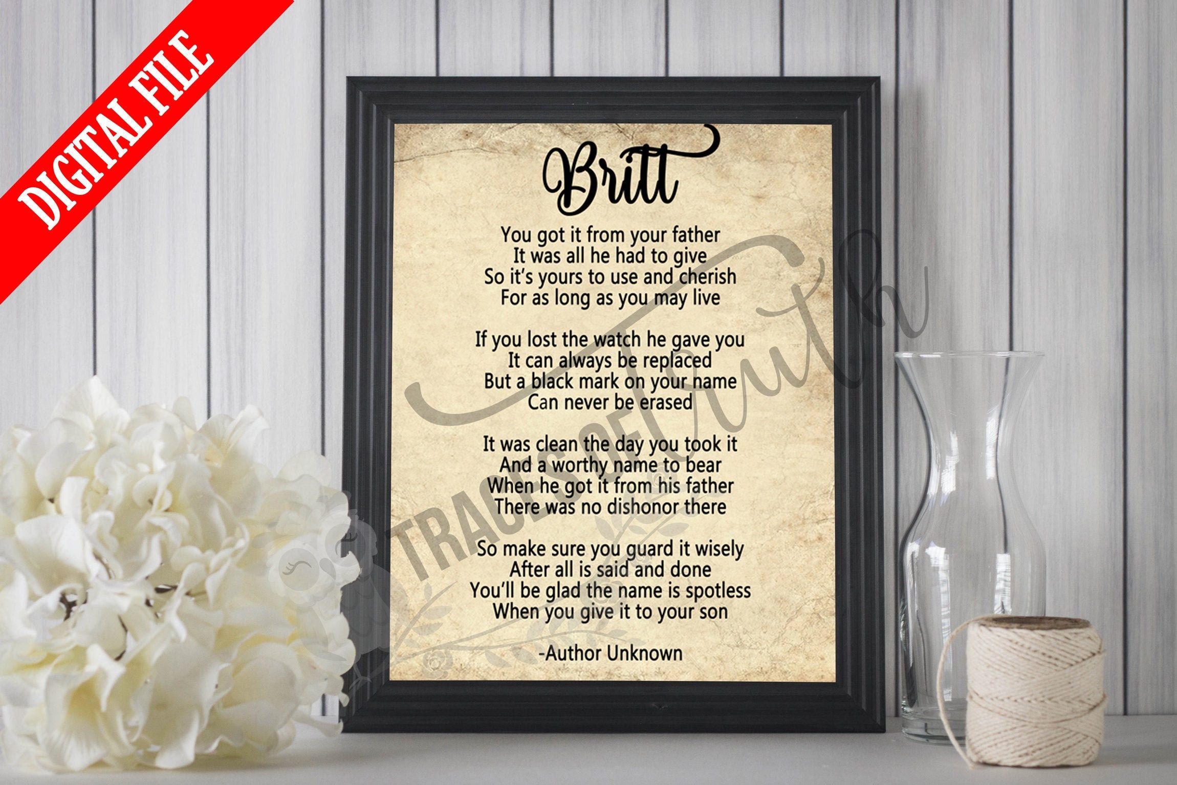 Customizable Family Name Poem | Good Name Poem | Father's Day Gift ...
