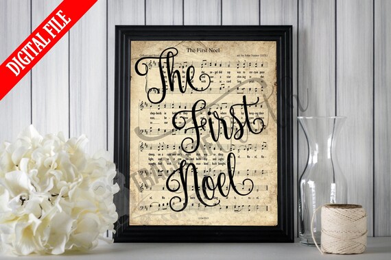 The First Noel Scripted Print Printable Vintage Sheet Music | Etsy