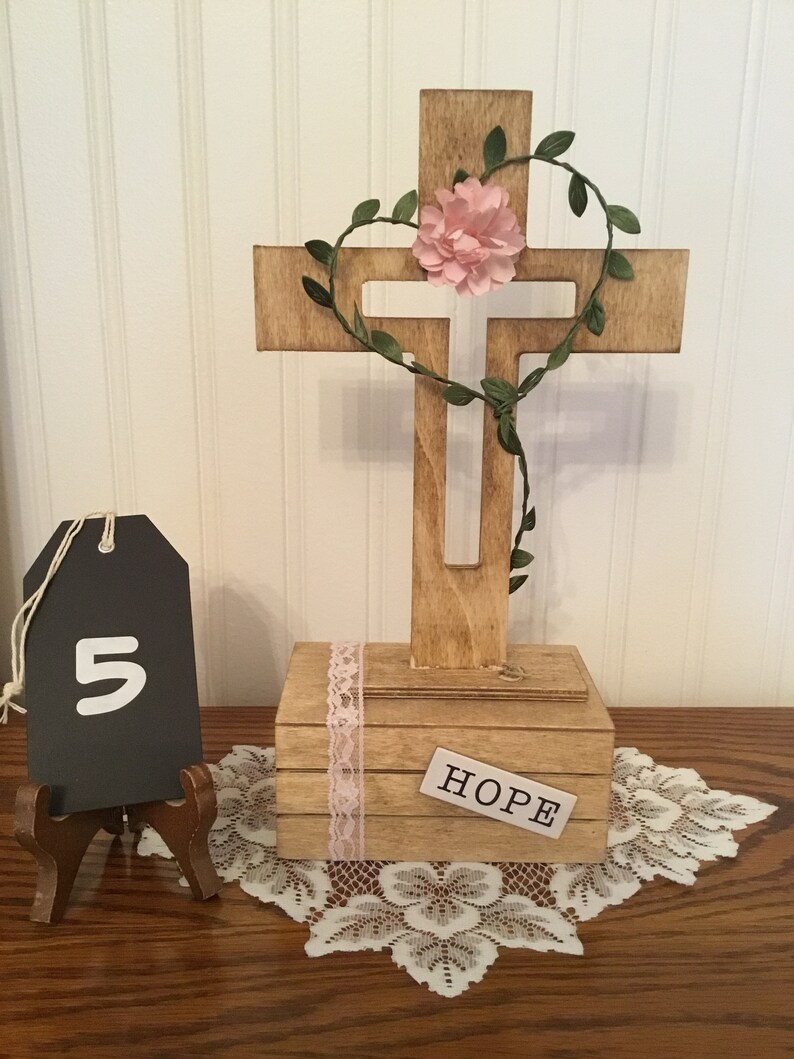 Flowering Ivy Heart Tabletop Cross - Etsy