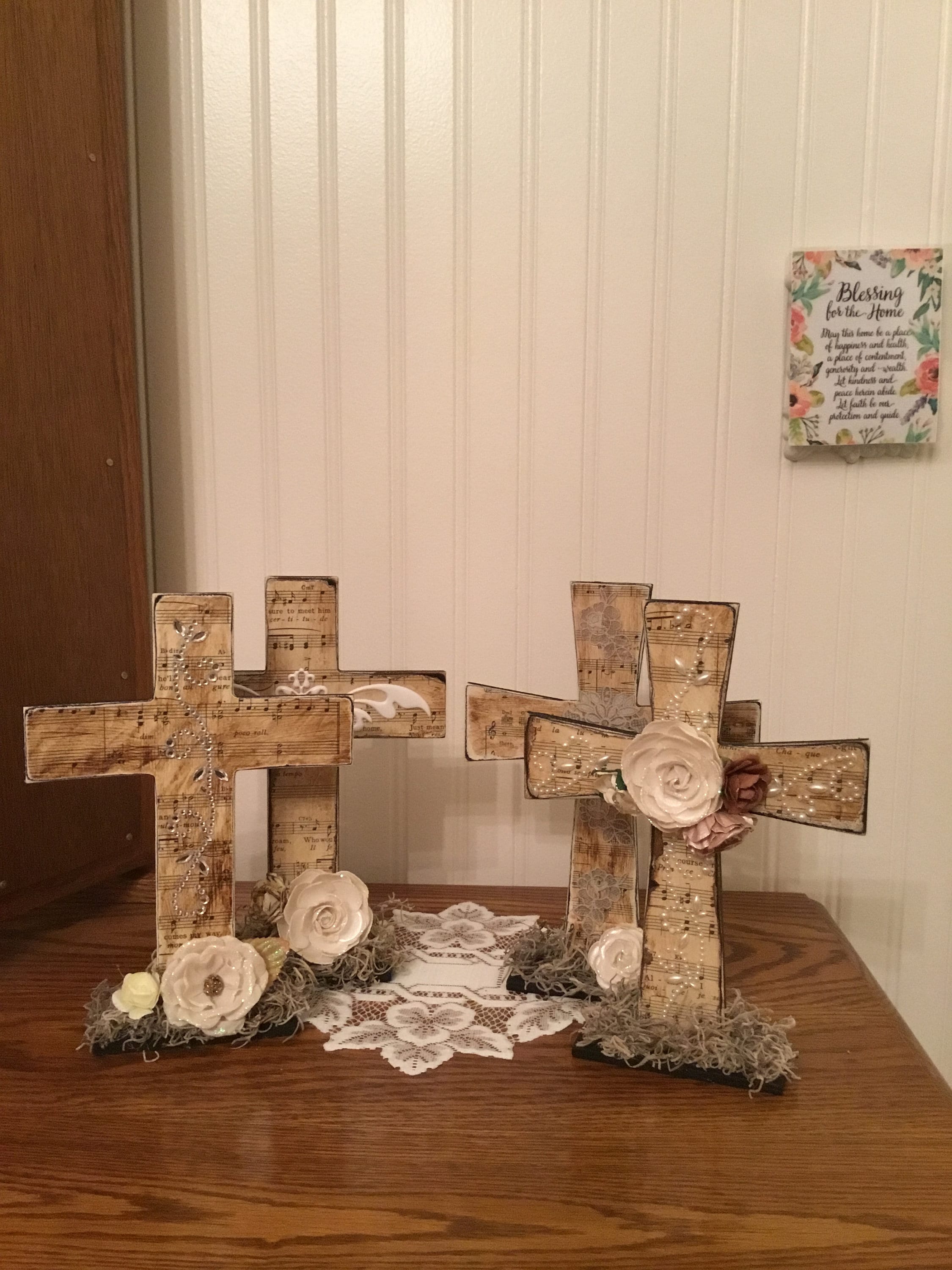 Vintage Hymnal Tabletop Cross - Etsy