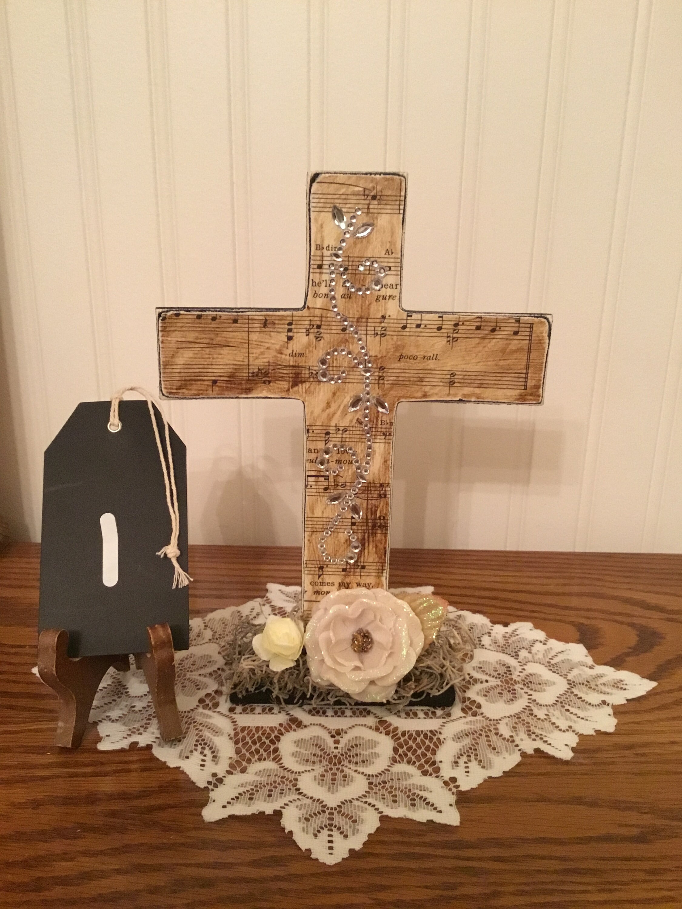 Vintage Hymnal Tabletop Cross - Etsy