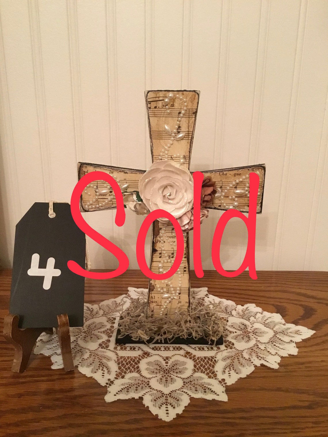 Vintage Hymnal Tabletop Cross - Etsy