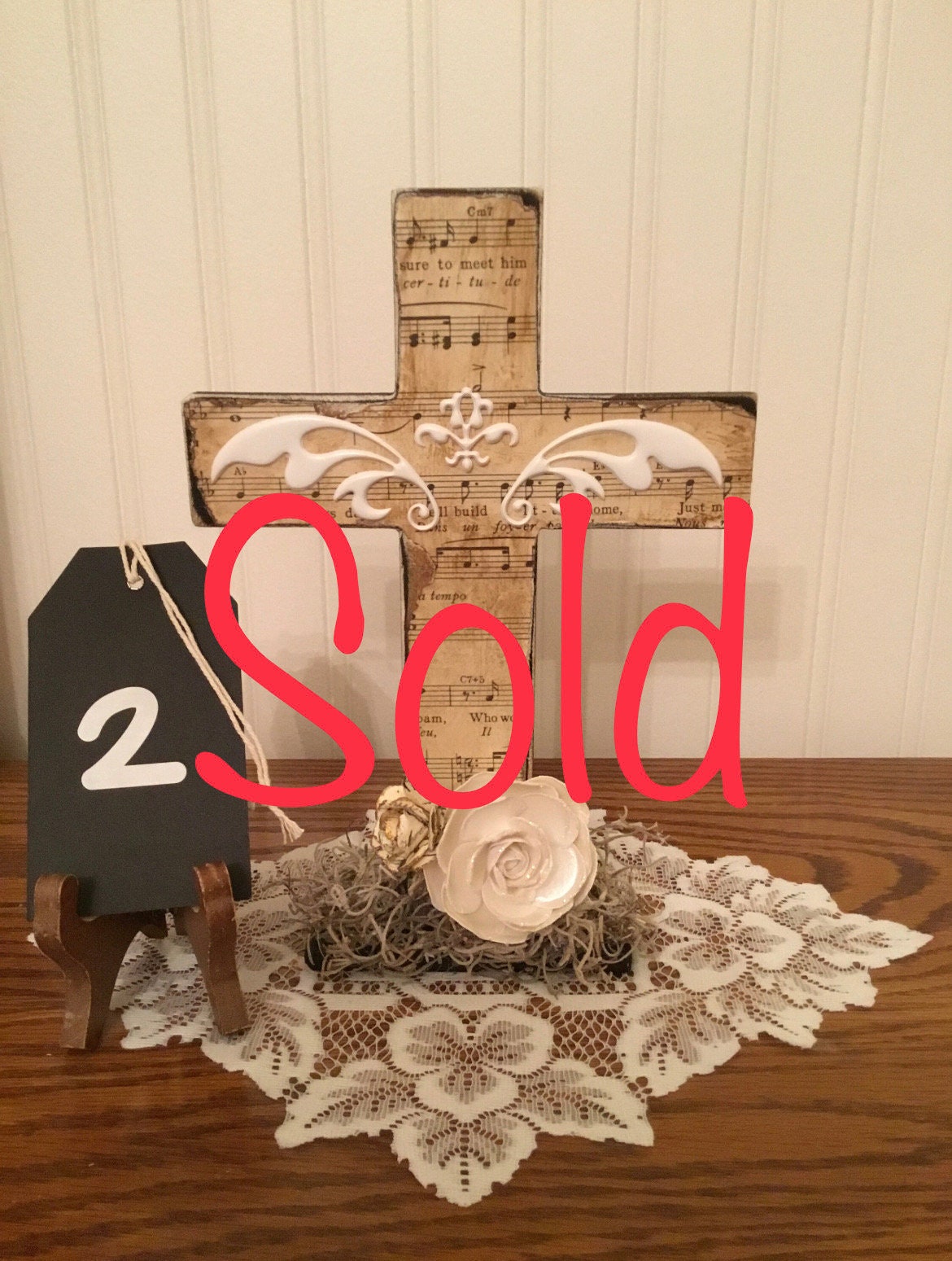 Vintage Hymnal Tabletop Cross - Etsy