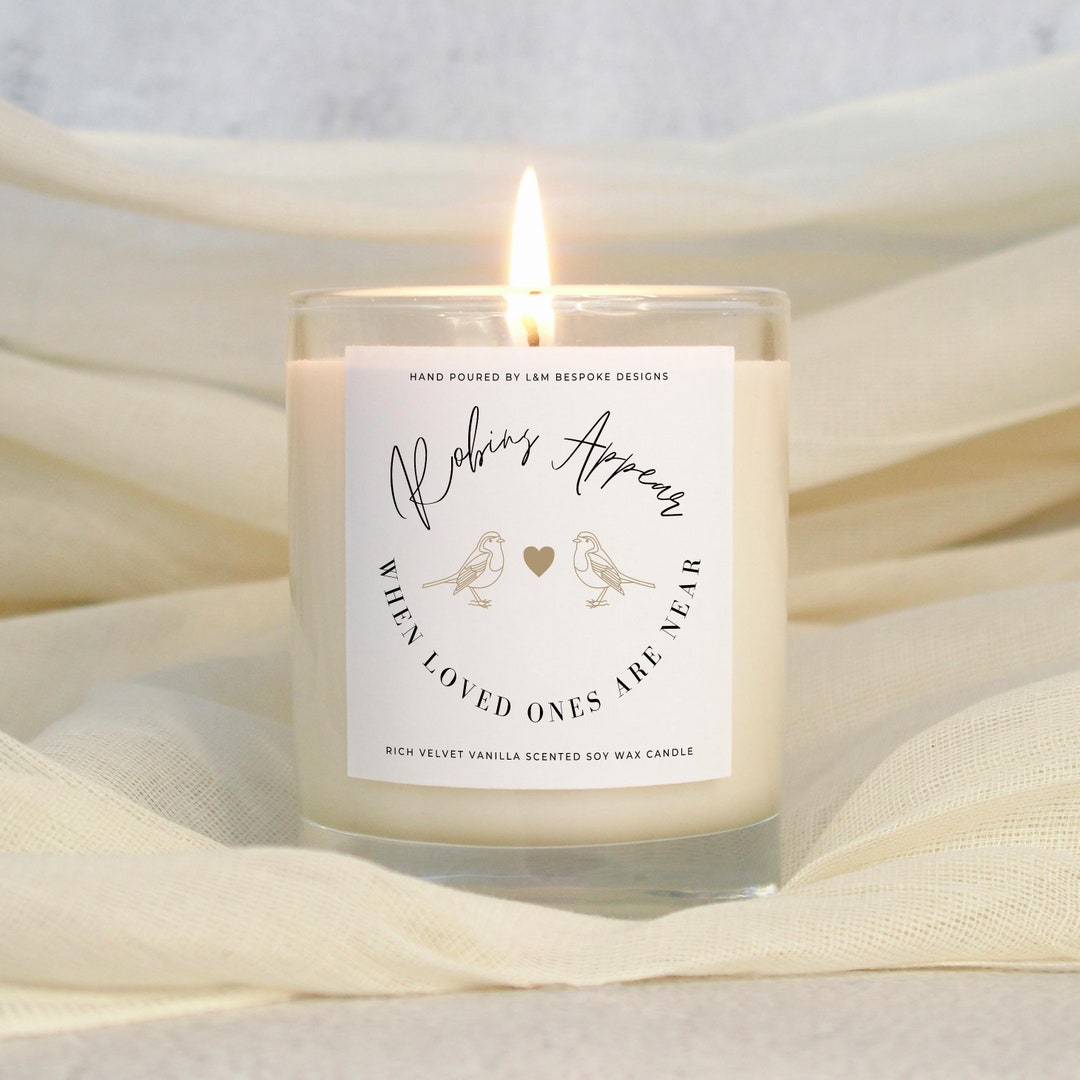 Robins Appear Soy Candle Gift Set: Handmade Memorial Candle & Matches ...