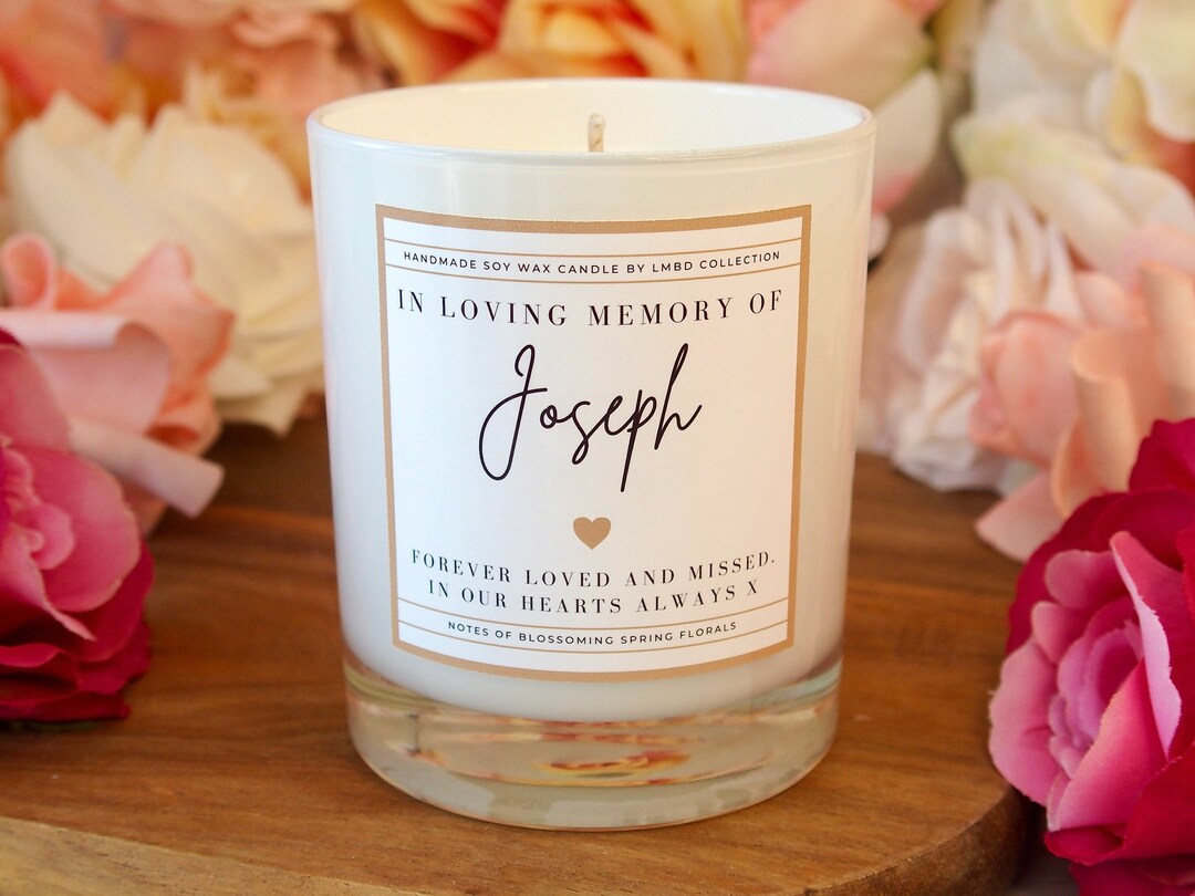 In Loving Memory Candle, Memorial Gift, Personalised Memorial Candle ...