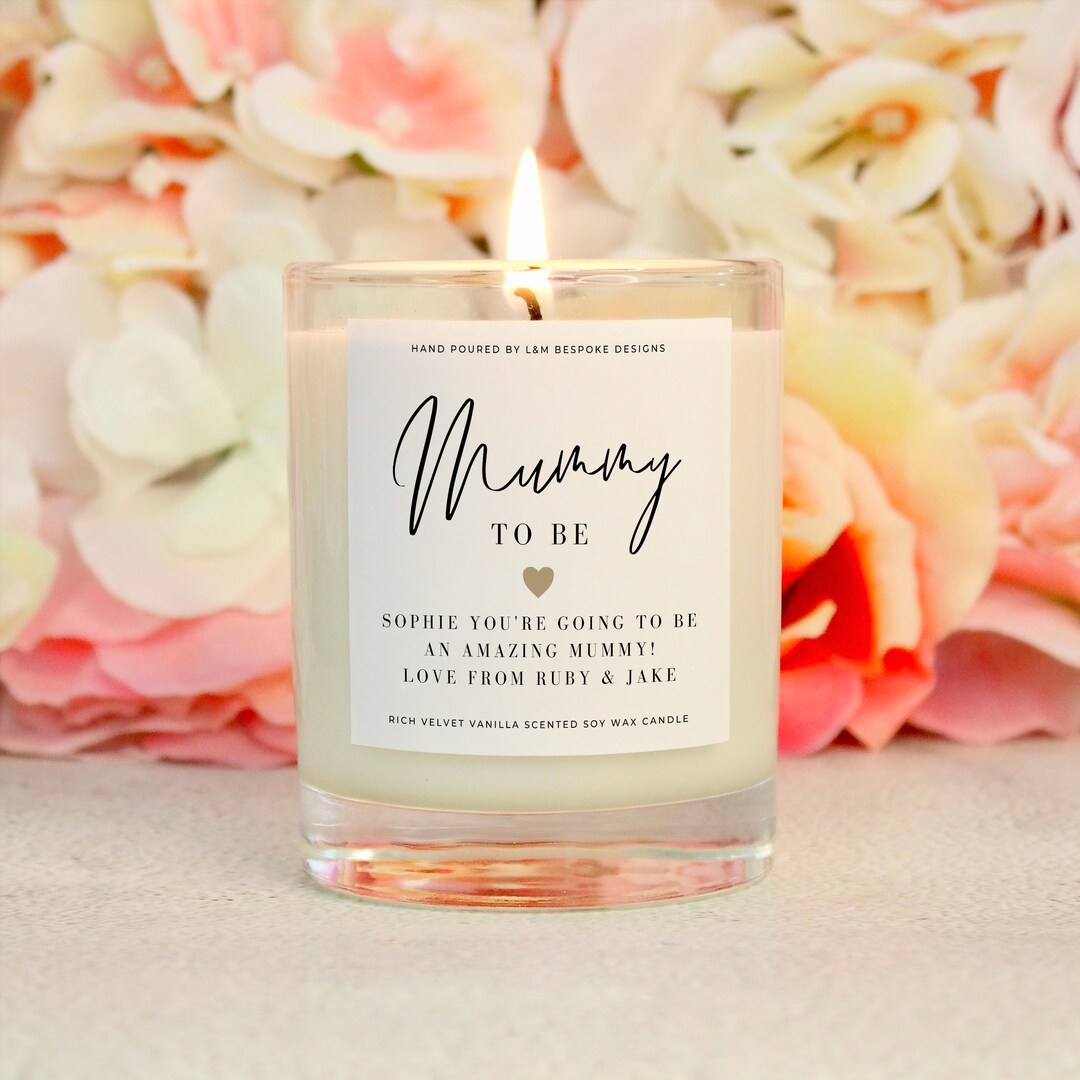 Mummy to Be Personalised Candle Gift, Mum to Be Candle - Pregnancy Gift ...