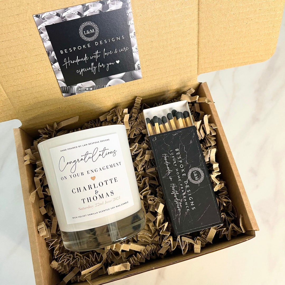 Engagement Gift Personalised Engagement Candle Congratulations on Your ...