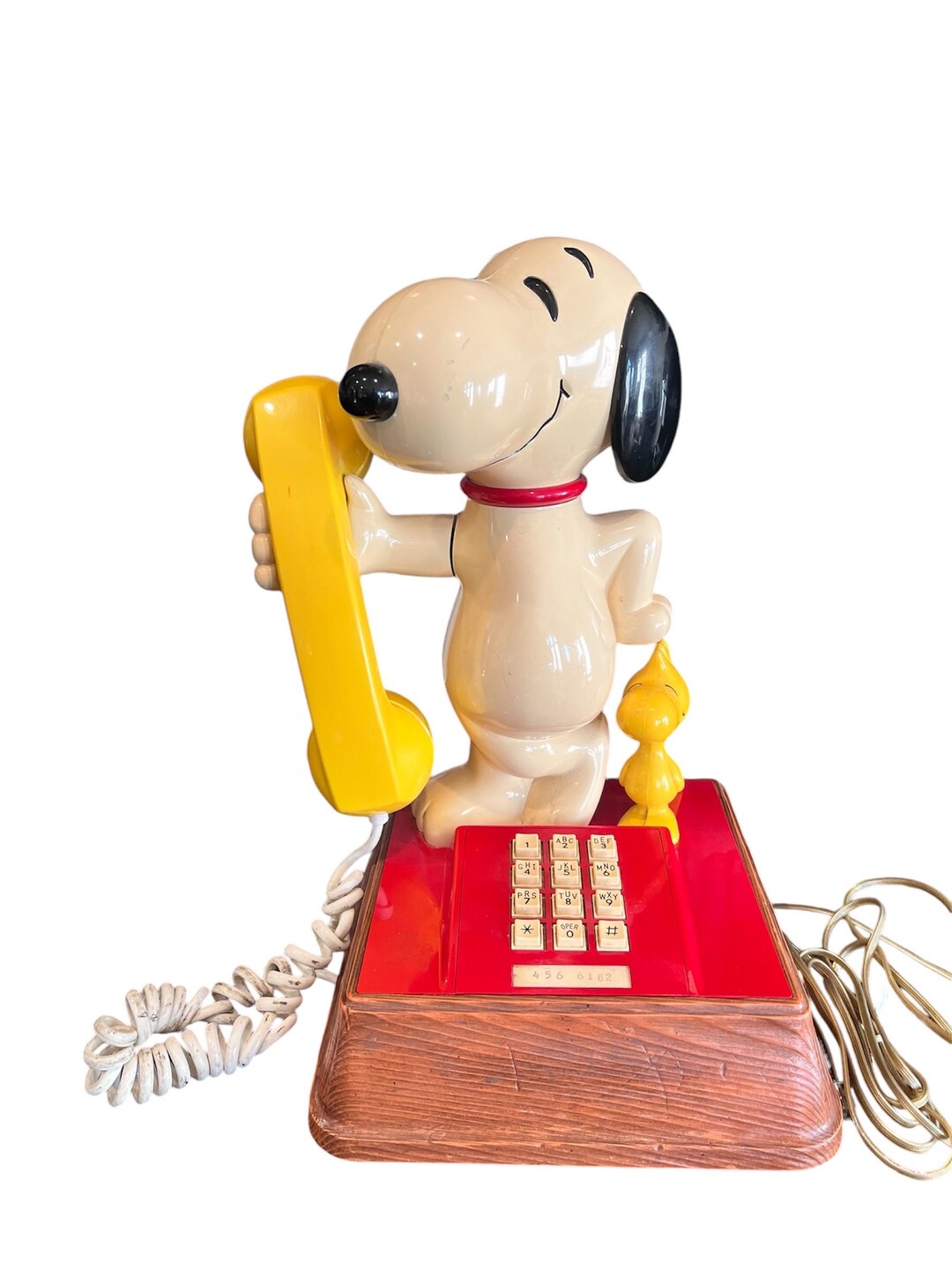 Vintage Snoopy and Woodstock Push Button Telephone, 1976 Snoopy Phone ...