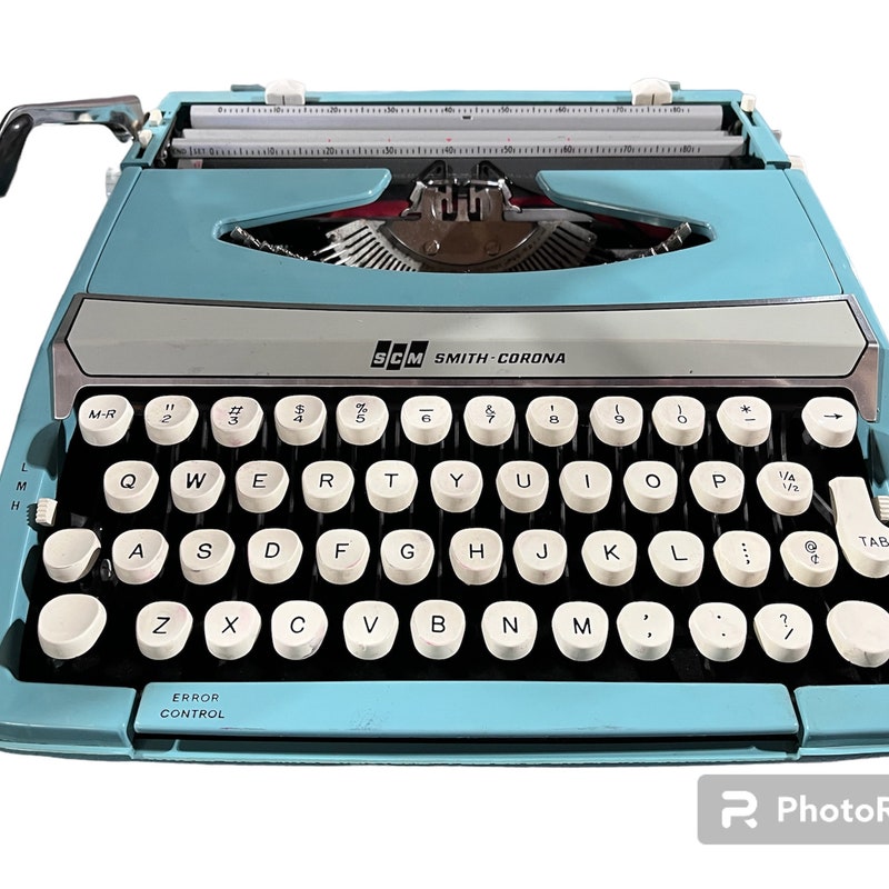 Blue Typewriter - Etsy