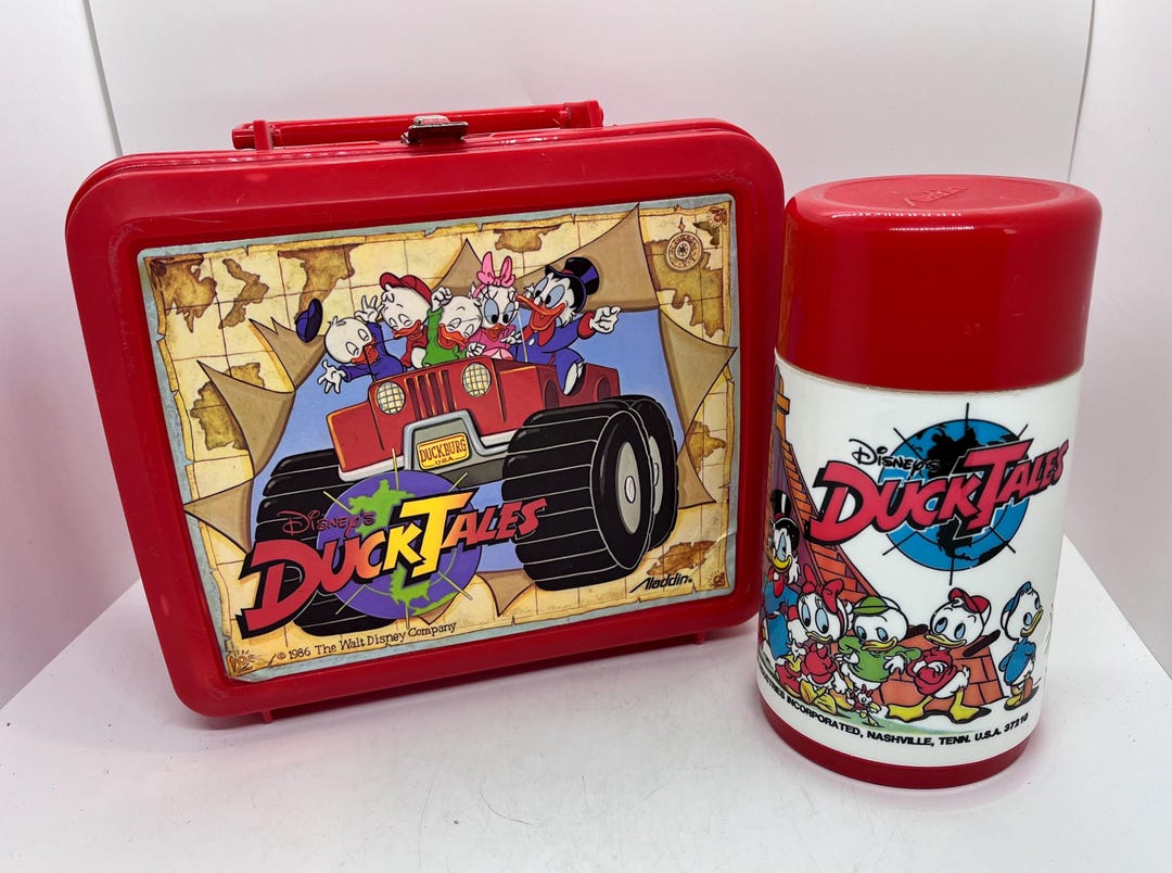 Vintage Duck Tales Red Plastic Lunch Box With Thermos, Walt Disney ...