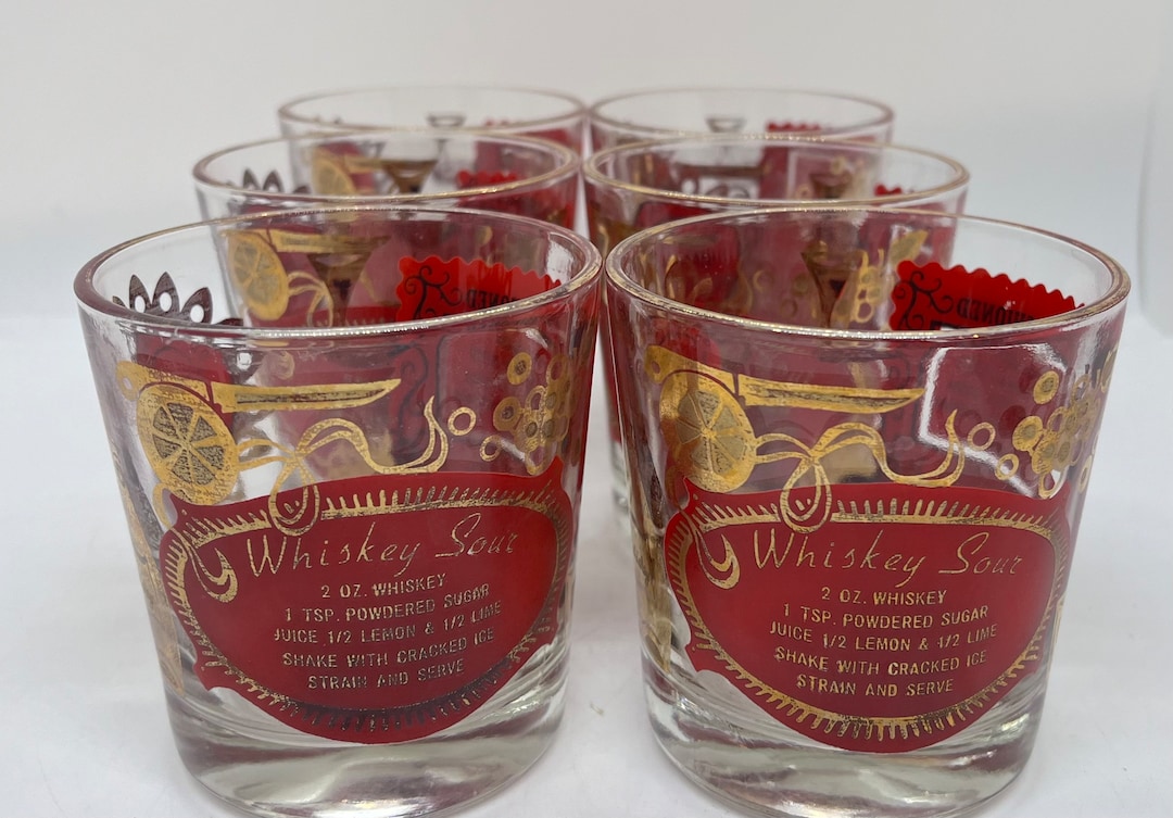 Vintage Hazel Atlas on the Rocks, Whiskey, Lowball Glasses, Whiskey ...