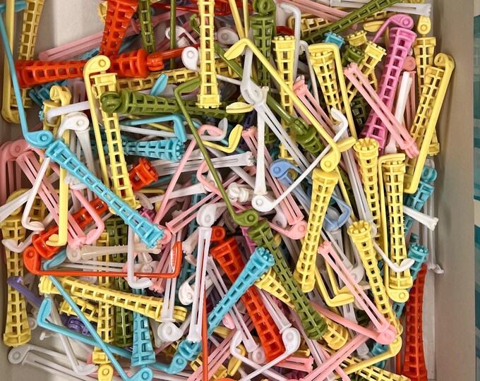 150 Vintage Swing Arm Perm Rods, Hair Curlers, Plastic Perm Rollers ...