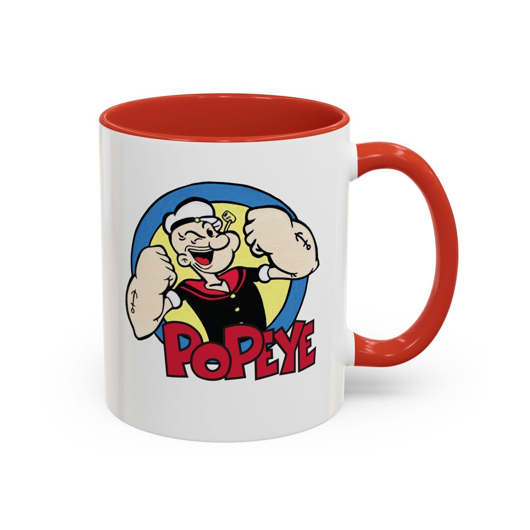 Mug, Popeye the Sailor Man Retro Cartoon Coffee Cup, Tea Mug, Vintage ...