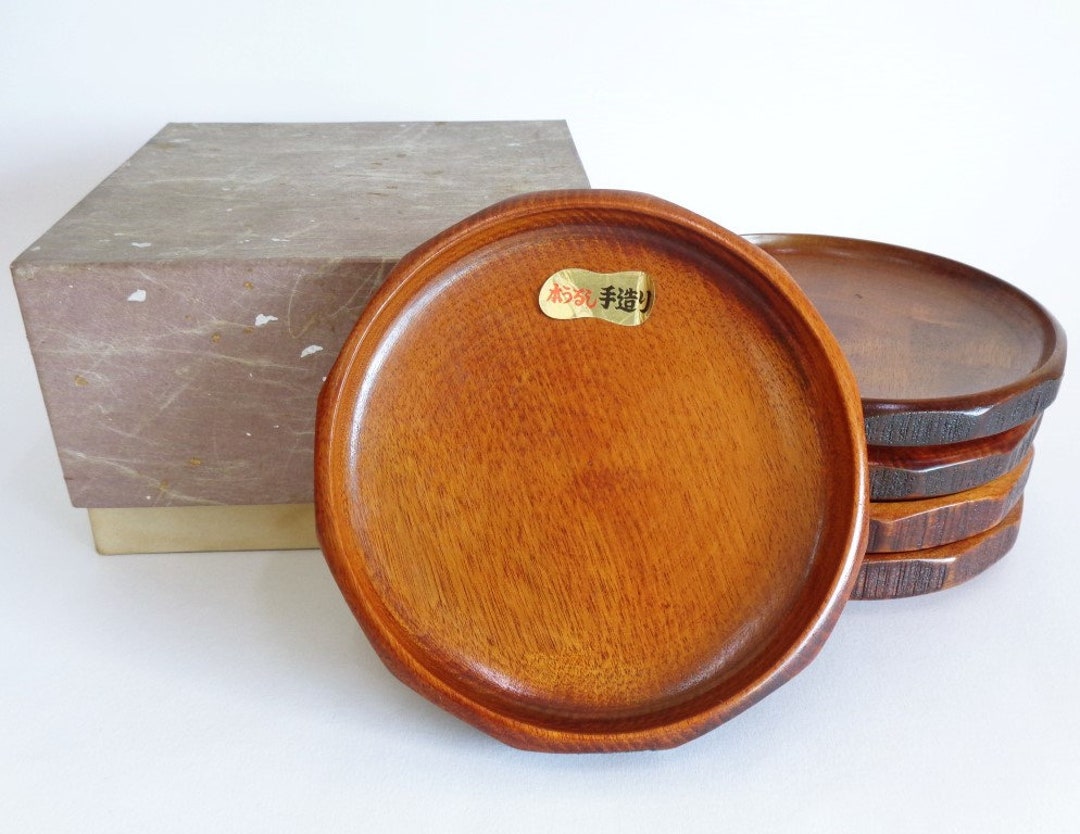 Japanese Urushi Lacquer Kashiki Tea Plates, Dessert Serving Dishes Set ...